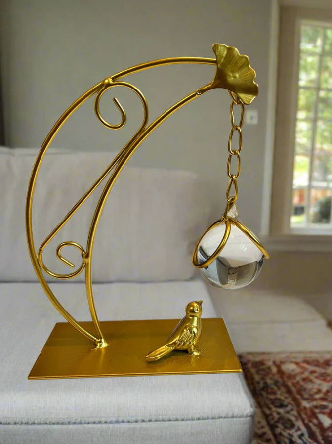 Metal Sparrow Crystal Ball Hanging For Decoration – Citystoree.pk